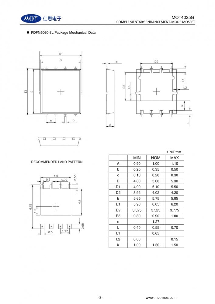 MOT4025G datasheet page 8