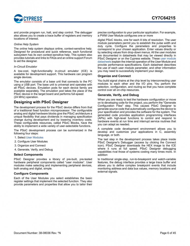 CY7C64215 datasheet page 7