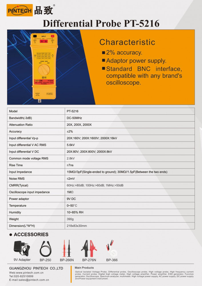 PINTECH PT-5216 technical document page
