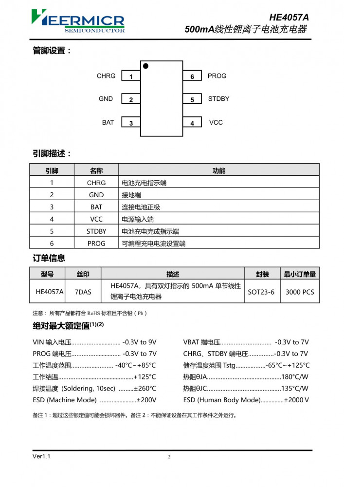 HE4057A datasheet page 2