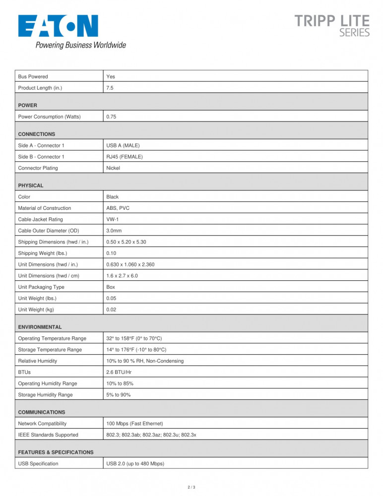 U236-000-R product documentation, page 2