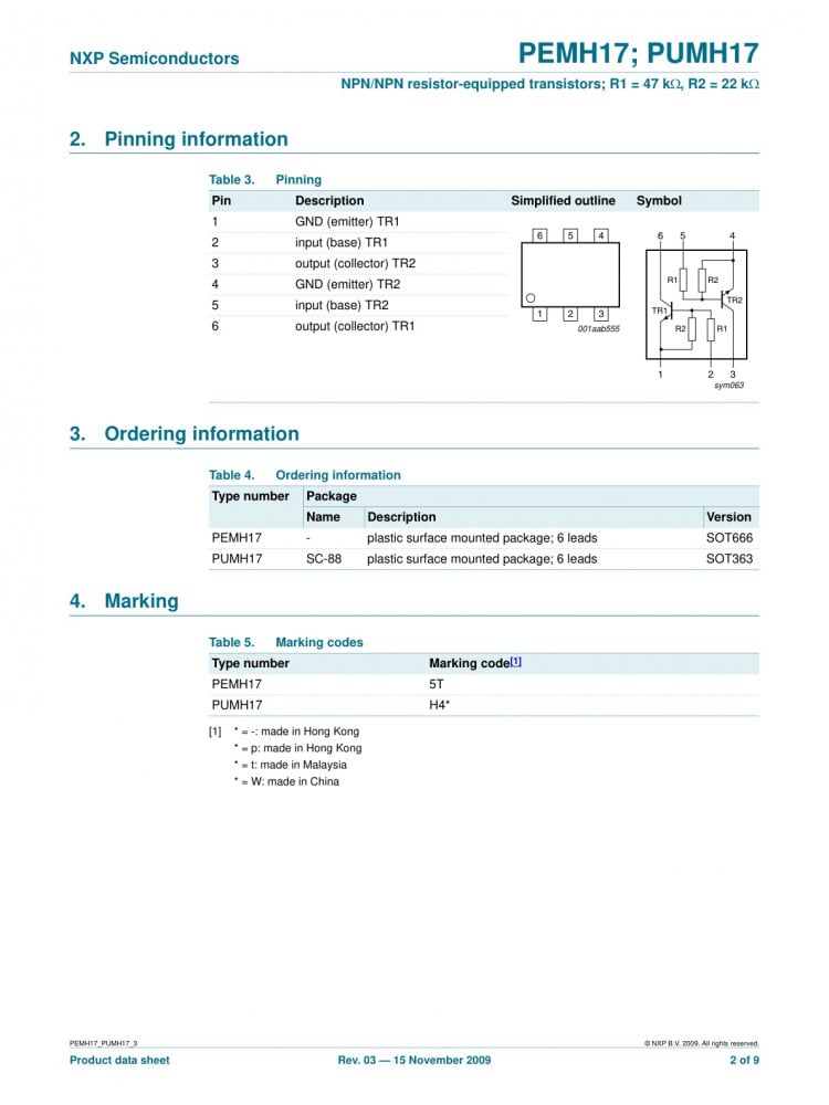 PUMH17 datasheet page 3