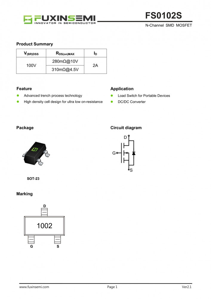 FS0102S technical document page 1