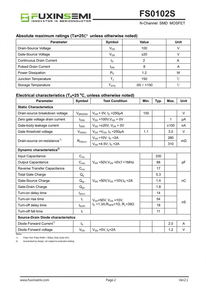 FS0102S technical document page 2
