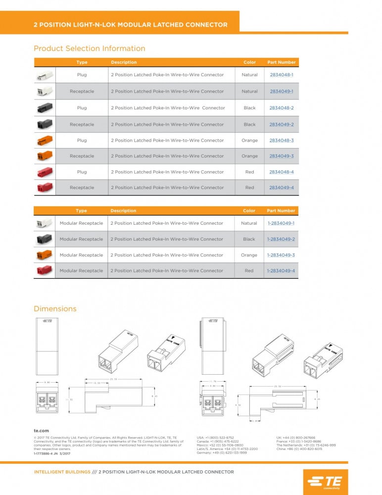 TE Connectivity LIGHT-N-LOK technical document page 2