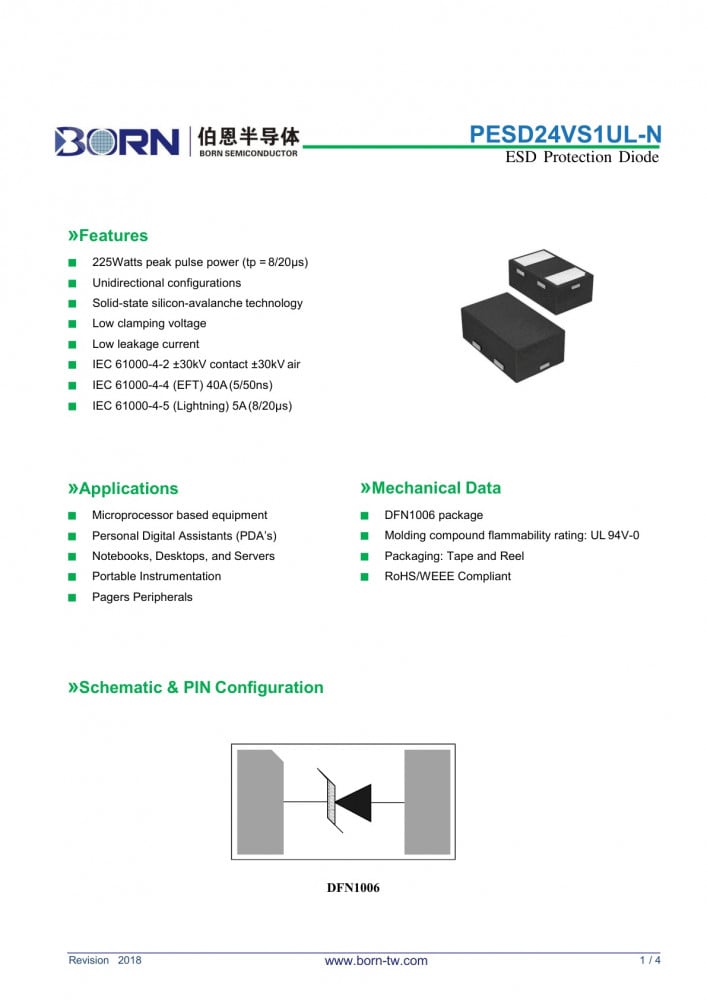 PESD24VS1UL-N datasheet page 1