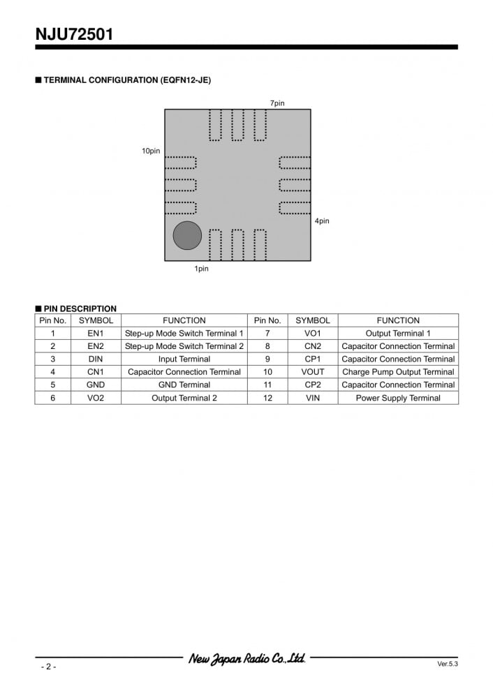 NJU72501MJE-TE2 datasheet page 2