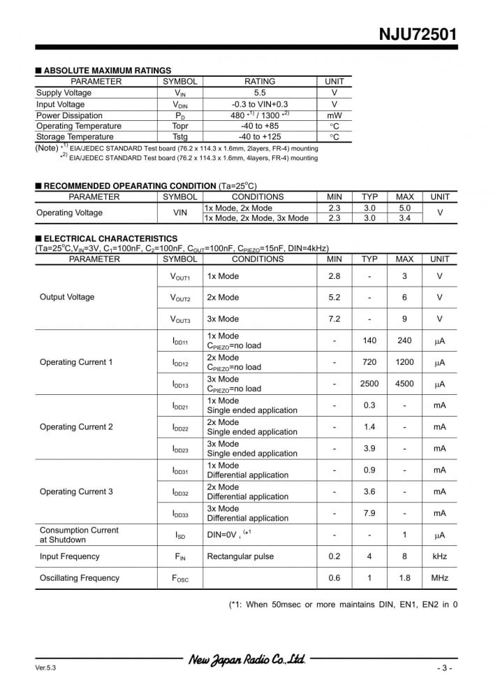 NJU72501MJE-TE2 datasheet page 3