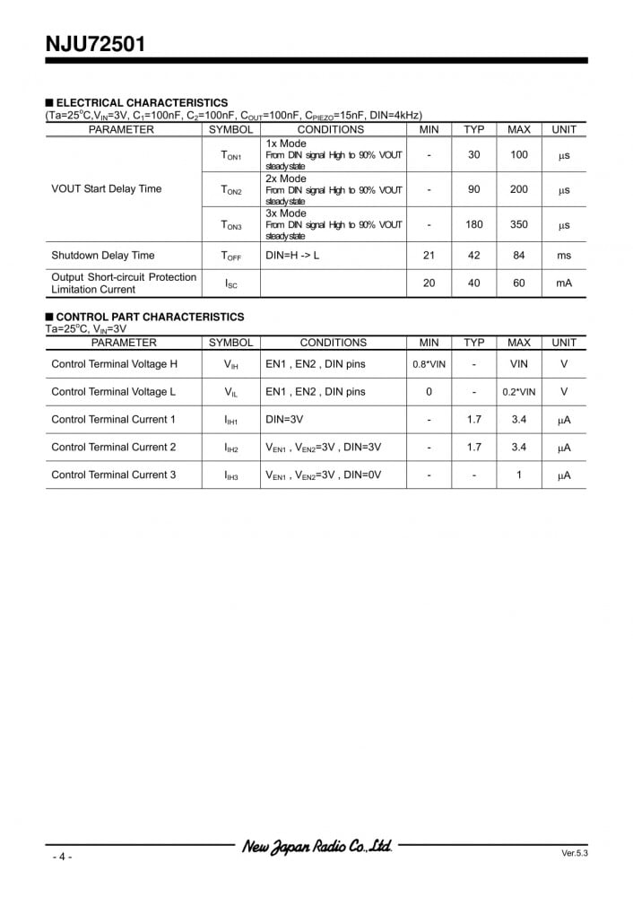 NJU72501MJE-TE2 datasheet page 4