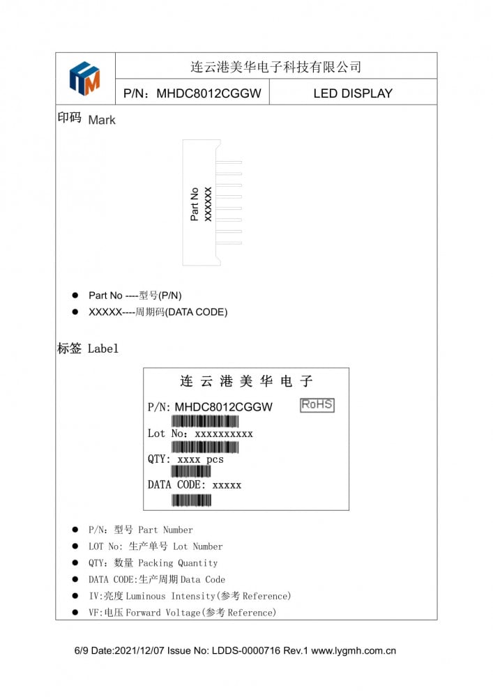 MHDC8012CGGW datasheet page 6