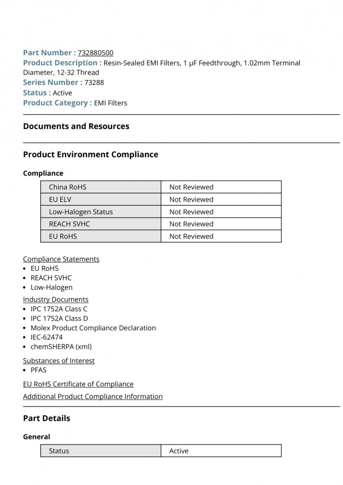 MOLEX product document image, page 1