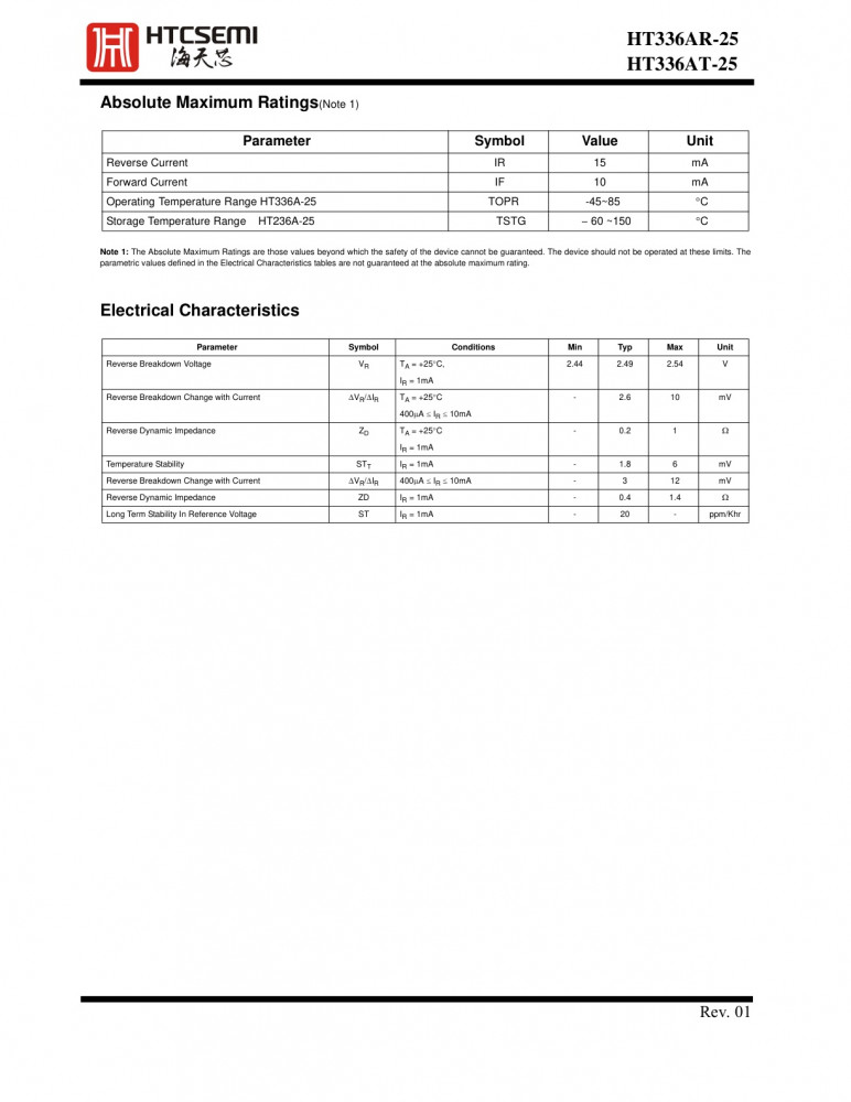 HT336AR-25 datasheet page 3