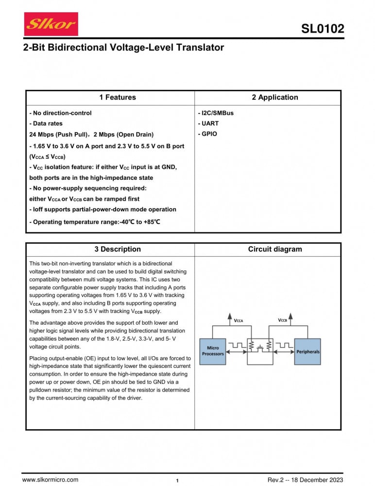 SL0102S8 datasheet page 1