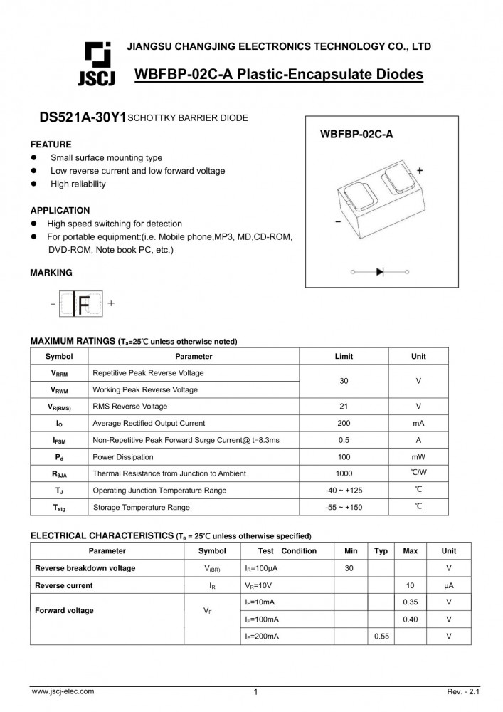DS521A-30Y1 datasheet page 1