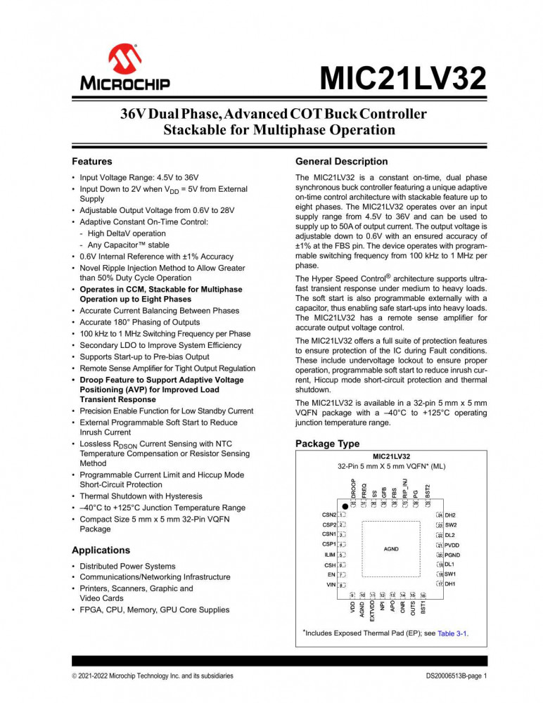 MIC21LV32 document preview, page 1