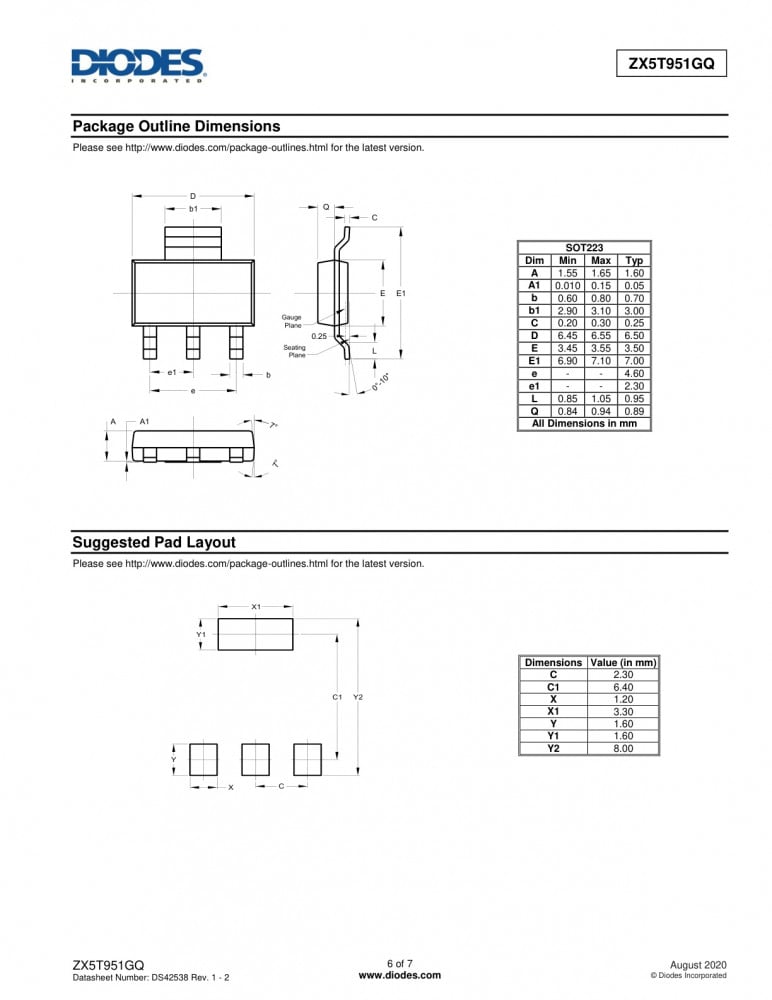 ZX5T951GQTC datasheet page 6