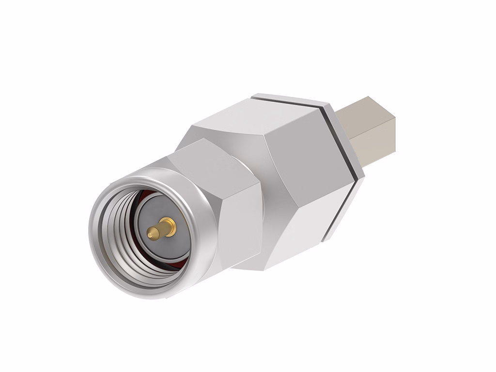 SMA Plug, Straight, Crimp, Belden 7806R, Brass Body, Nickel (Ni) Plated, 50 Ohms