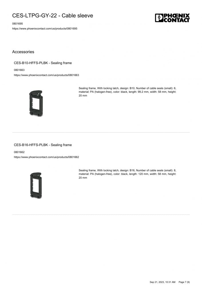 Phoenix Contact 0801695 technical document page 7