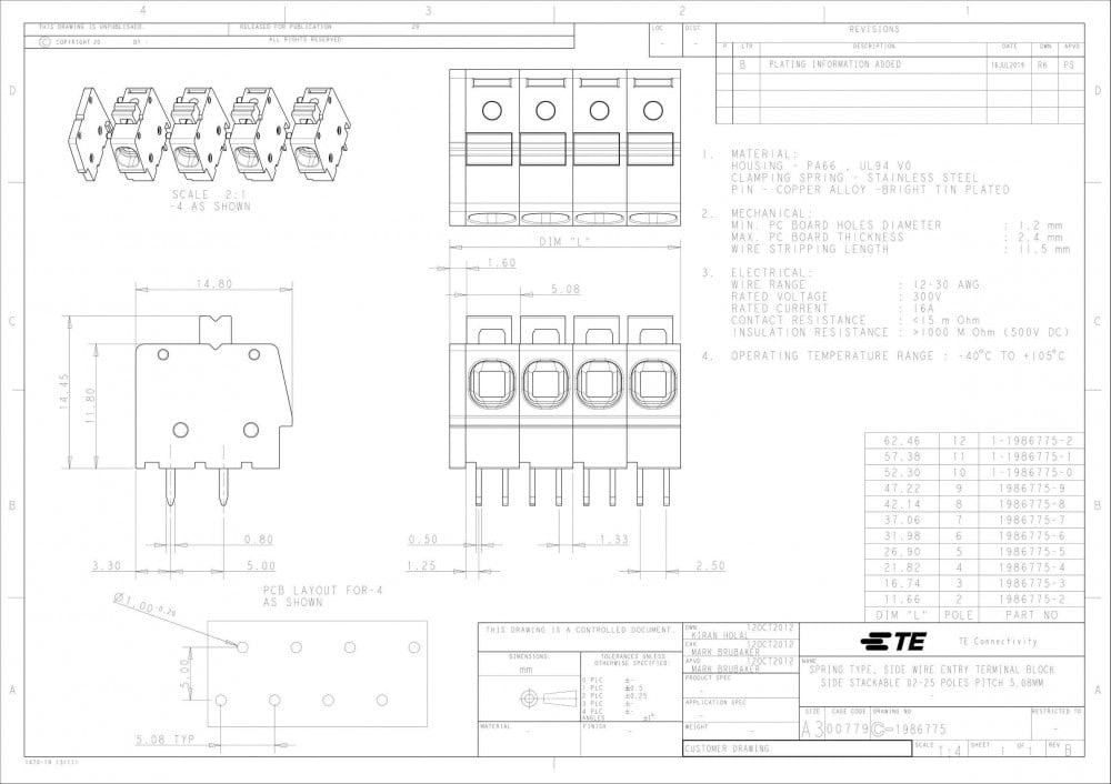 TE Connectivity 1986775-3 controlled drawing
