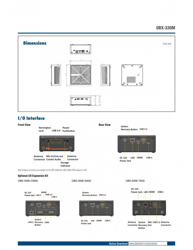 UBX-330M technical document page 2