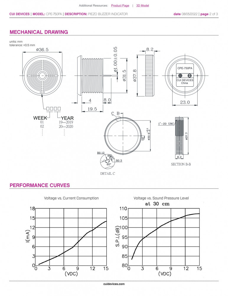 CPE-750PA technical document page 2