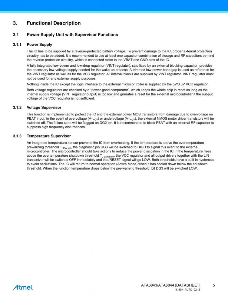 ATA6843 datasheet page 5