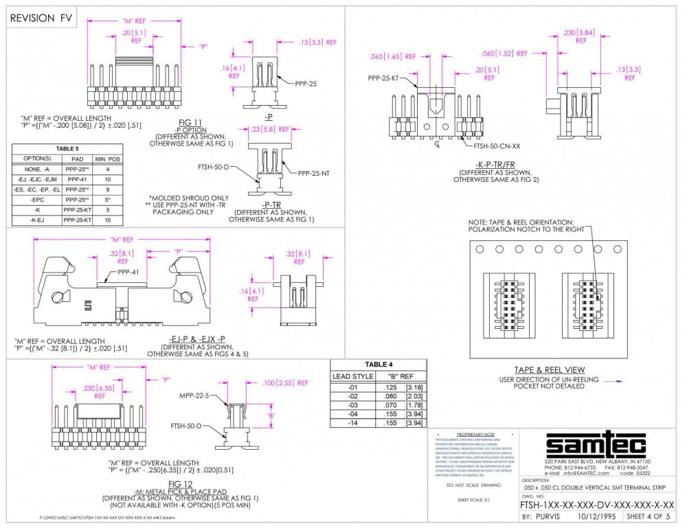 Samtec FTSH drawing page 4