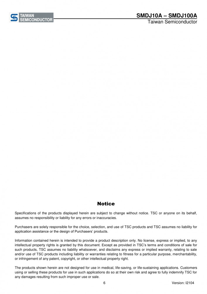 Taiwan Semiconductor SMDJ18CA datasheet page 6