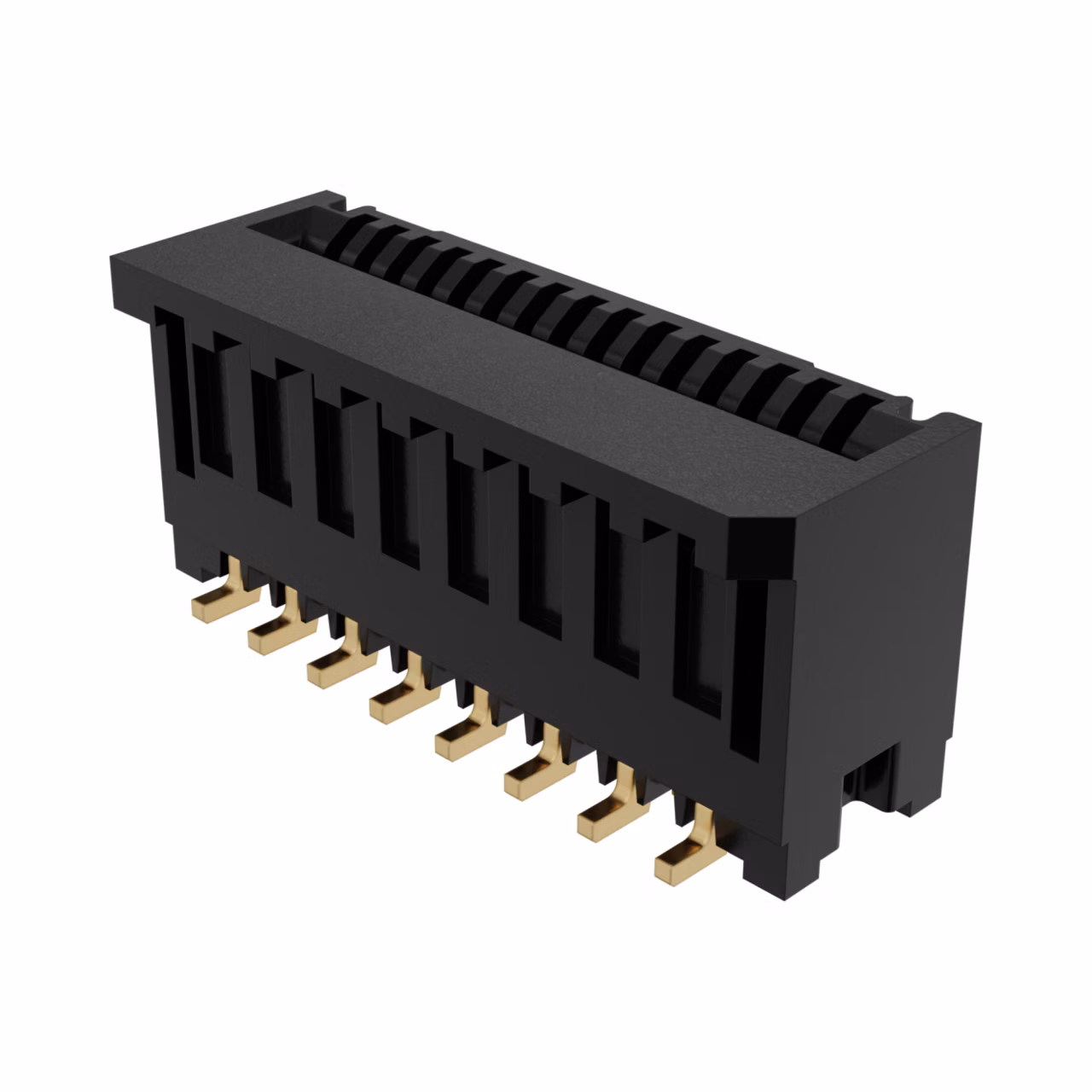 Easy-On FFC/FPC Connector, 0.50mm Pitch, Surface Mount, Vertical, Non-ZIF, Reverse Footprint, Gold Plating, Black, 15 Circuits for sale