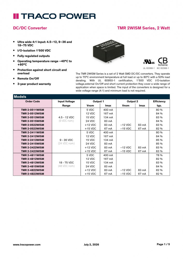 TMR 2WISM technical document page 1