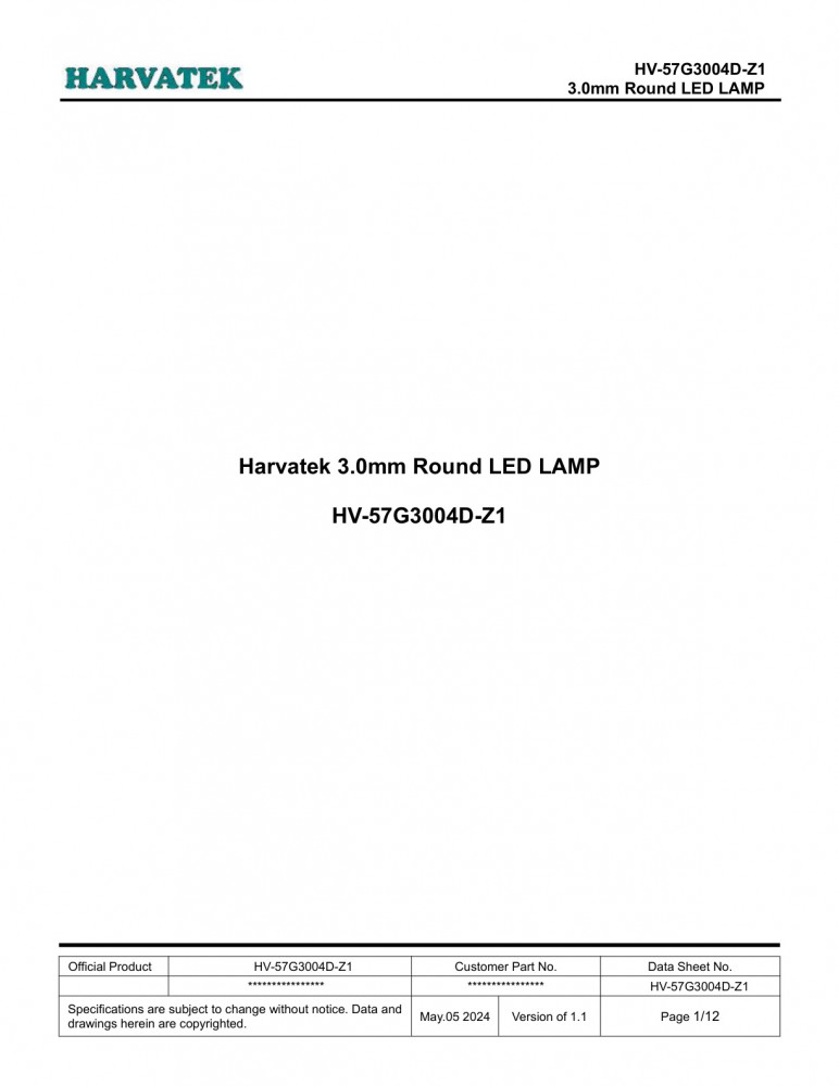 HV-57G3004D-Z1 datasheet page 1