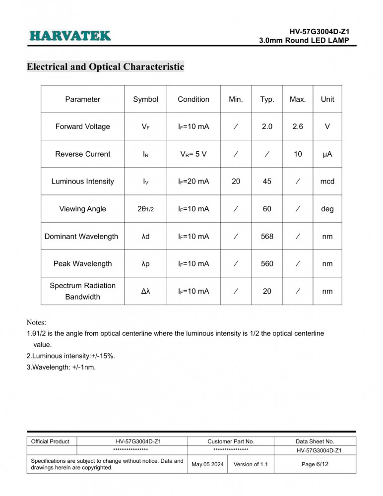 HV-57G3004D-Z1 datasheet page 6