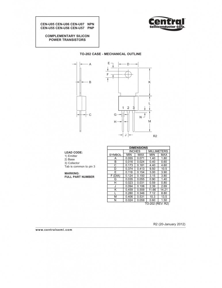 CEN-U05 PBFREE datasheet page 2