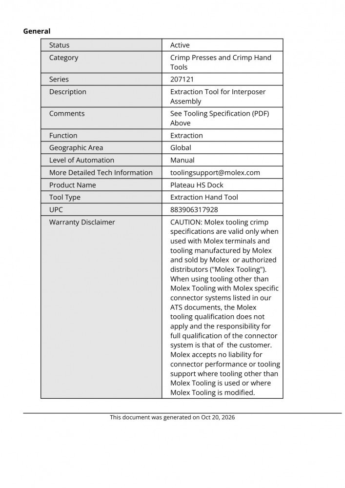 Tooling specification document preview, page 2
