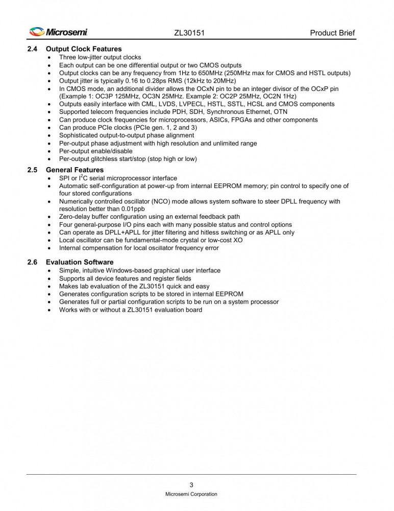 ZL30151 technical document page 3