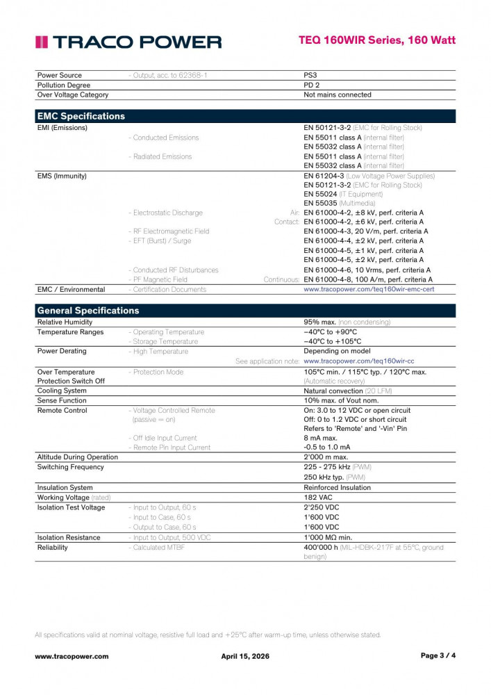 TEQ 160WIR document page 3