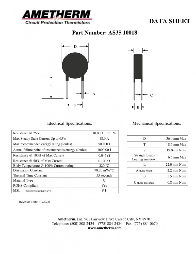 AS35 10018 technical document page