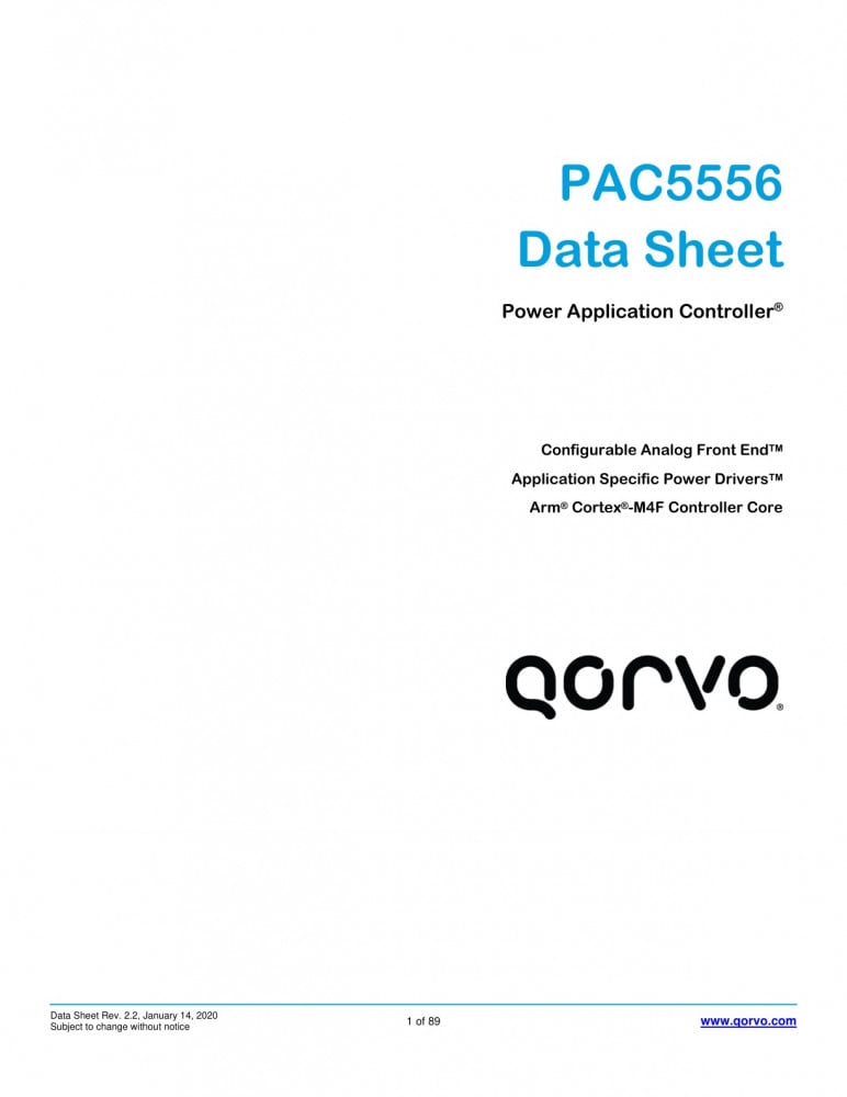 PAC5556QX datasheet page 1