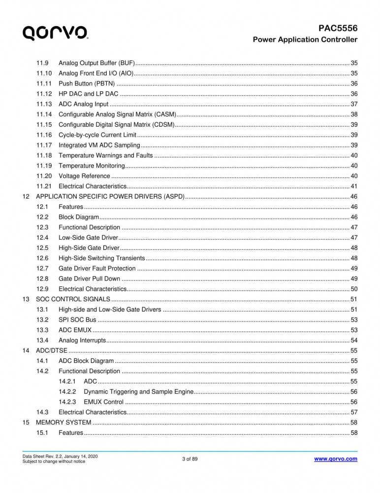 PAC5556QX datasheet page 3