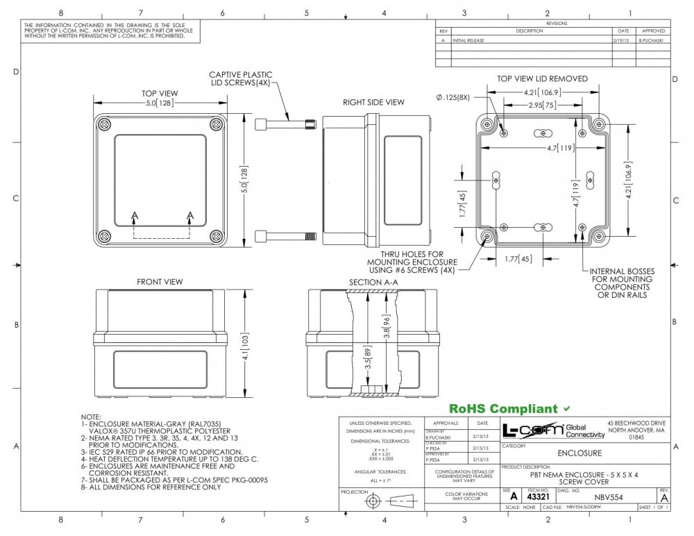 L-com NBV554 technical document page