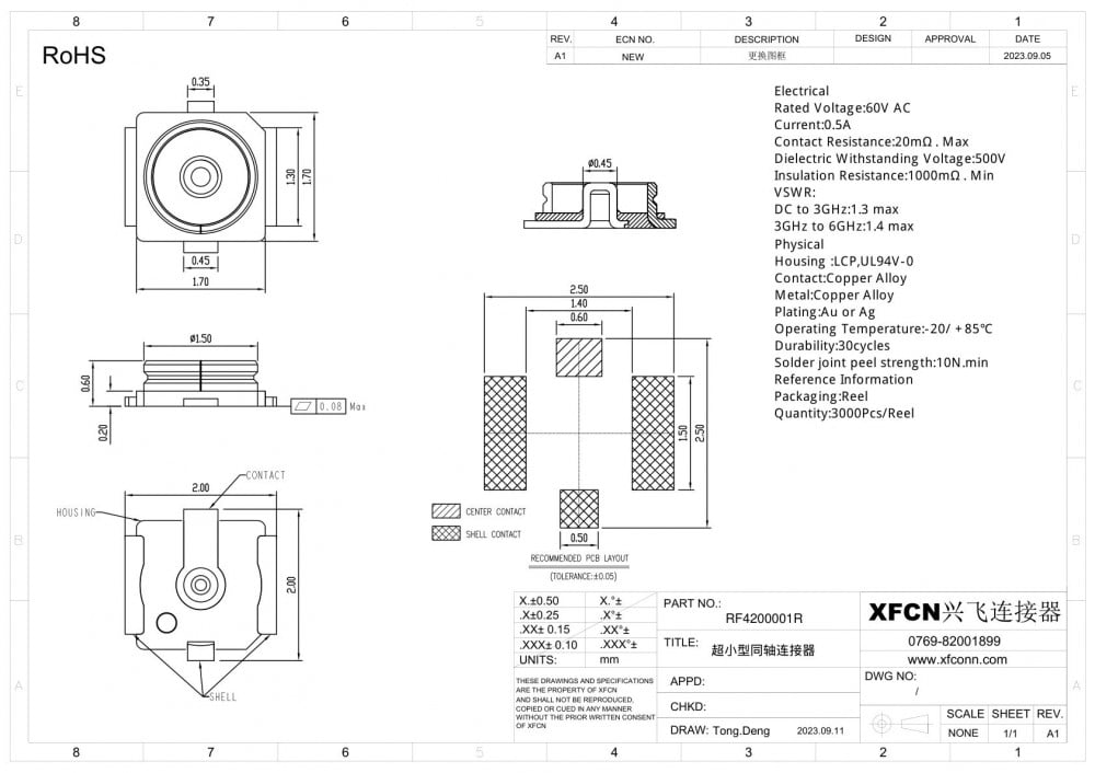 XFCN RF4200001R technical drawing
