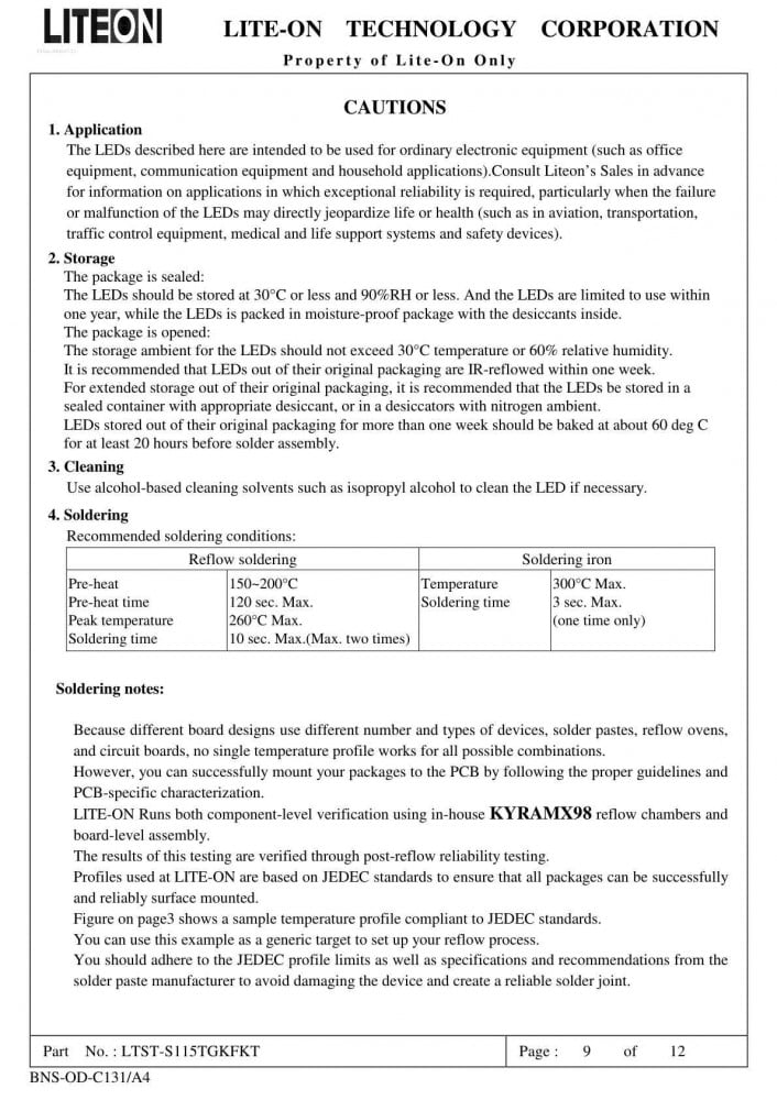 LTST-S115TGKFKT datasheet page 10