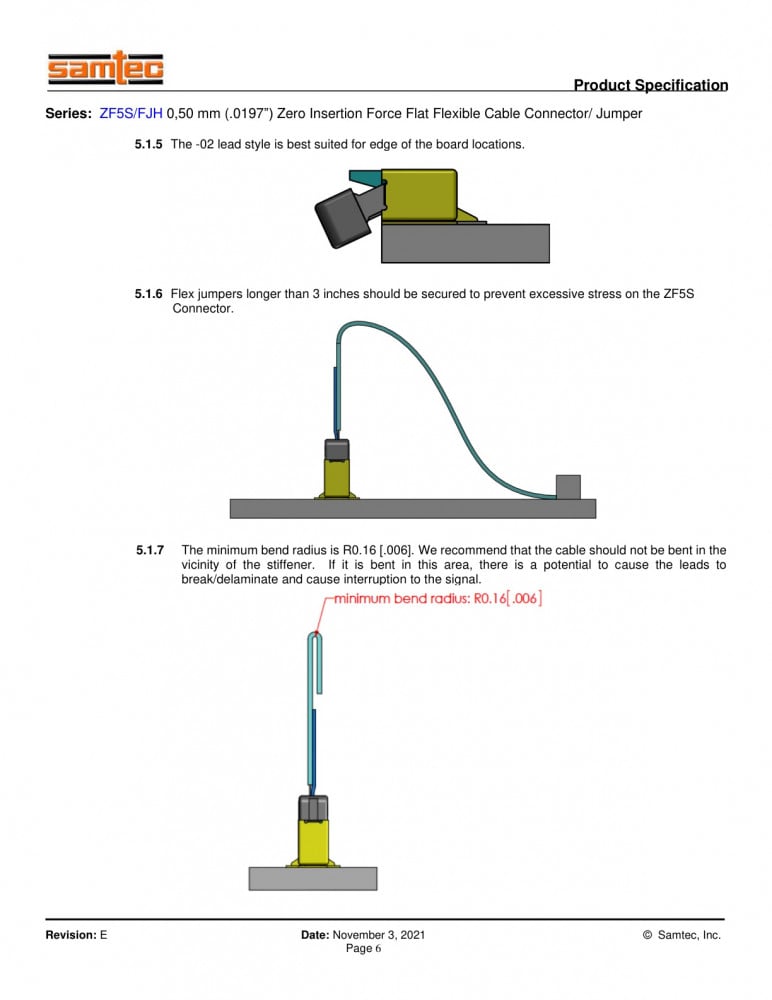 Samtec ZF5S technical document page 6