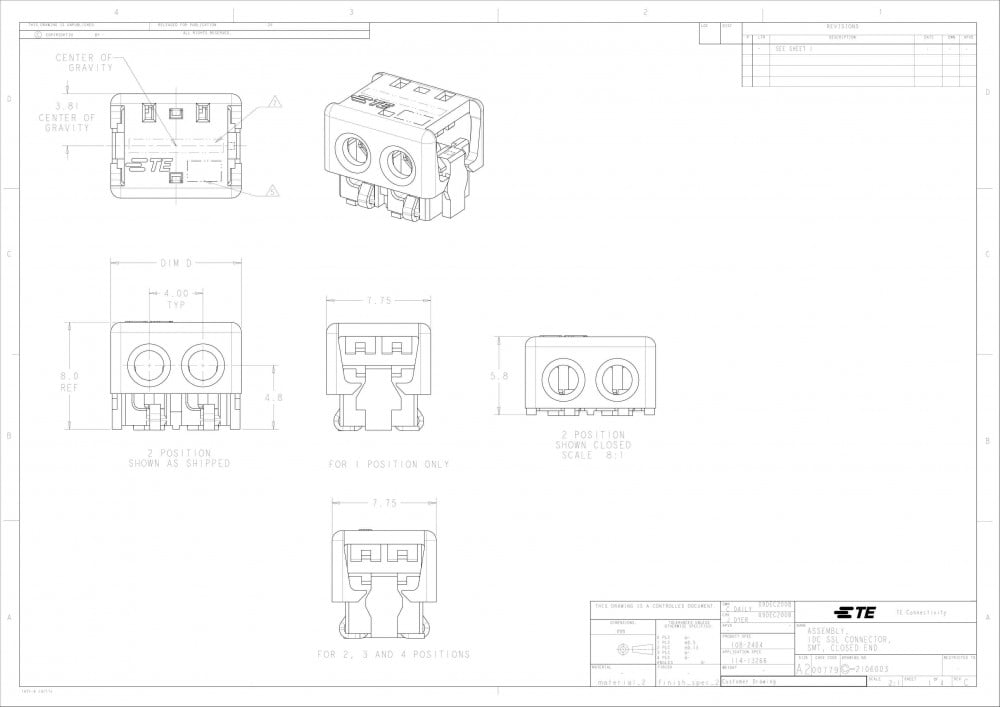 TE Connectivity 3-2106003-3 technical drawing page 2