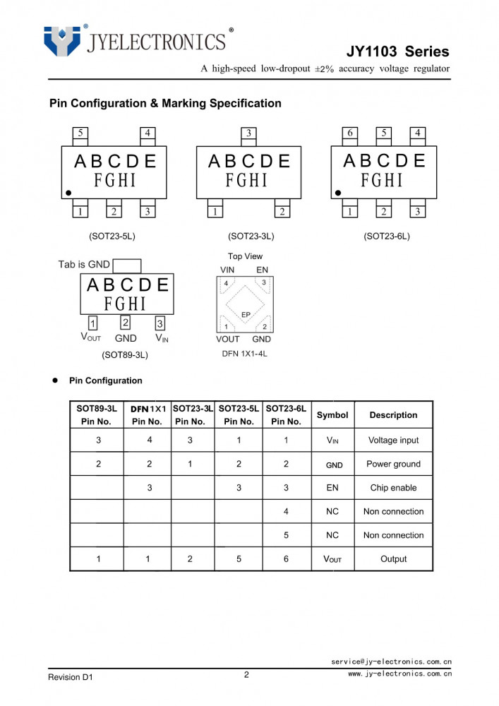 JY1103 datasheet page 2
