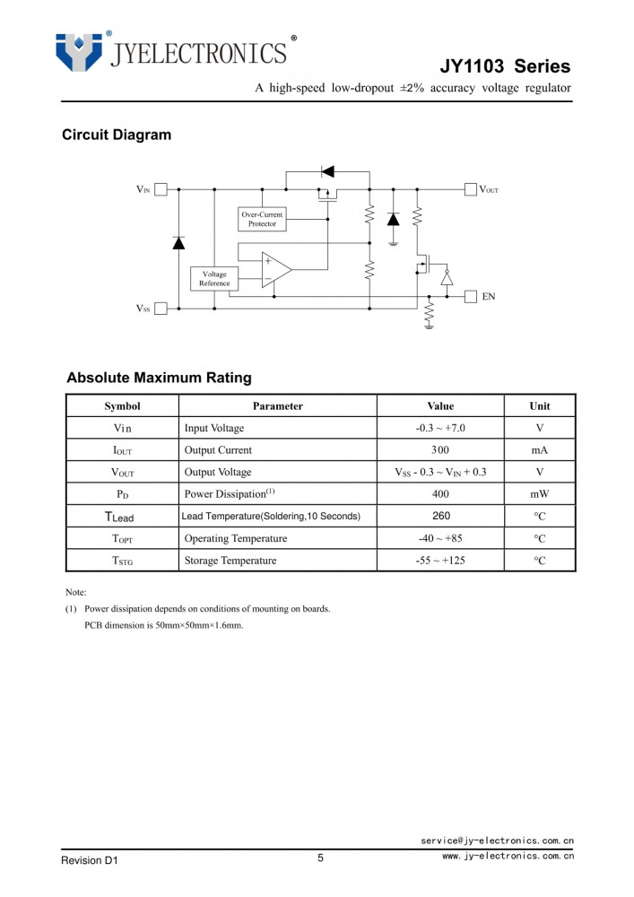 JY1103 datasheet page 5
