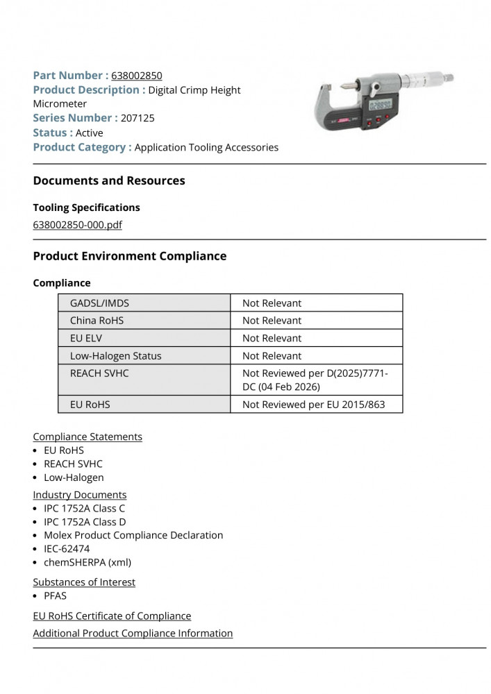 638002850 tooling specification preview, page 1