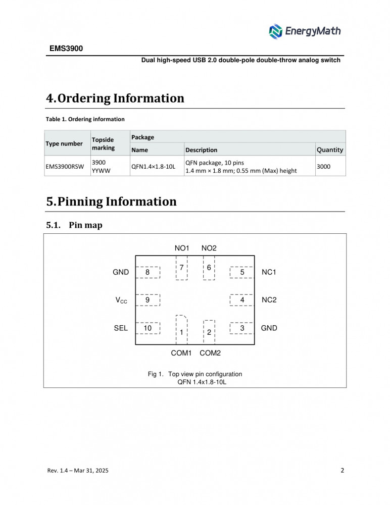EMS3900RSW datasheet page 2