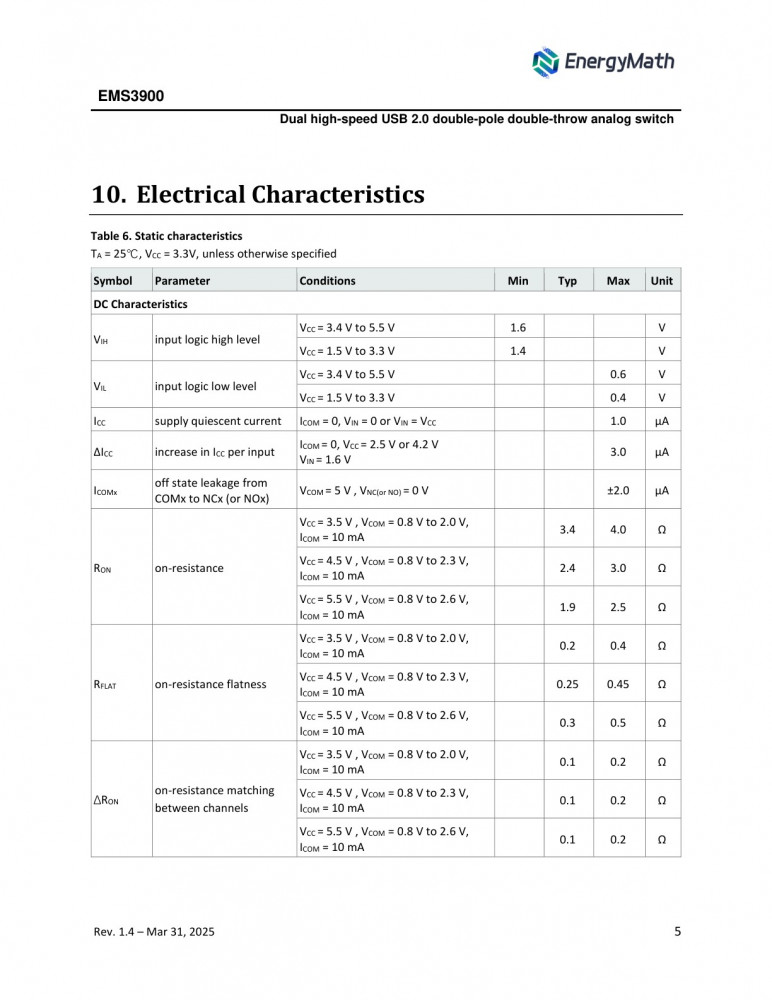 EMS3900RSW datasheet page 5