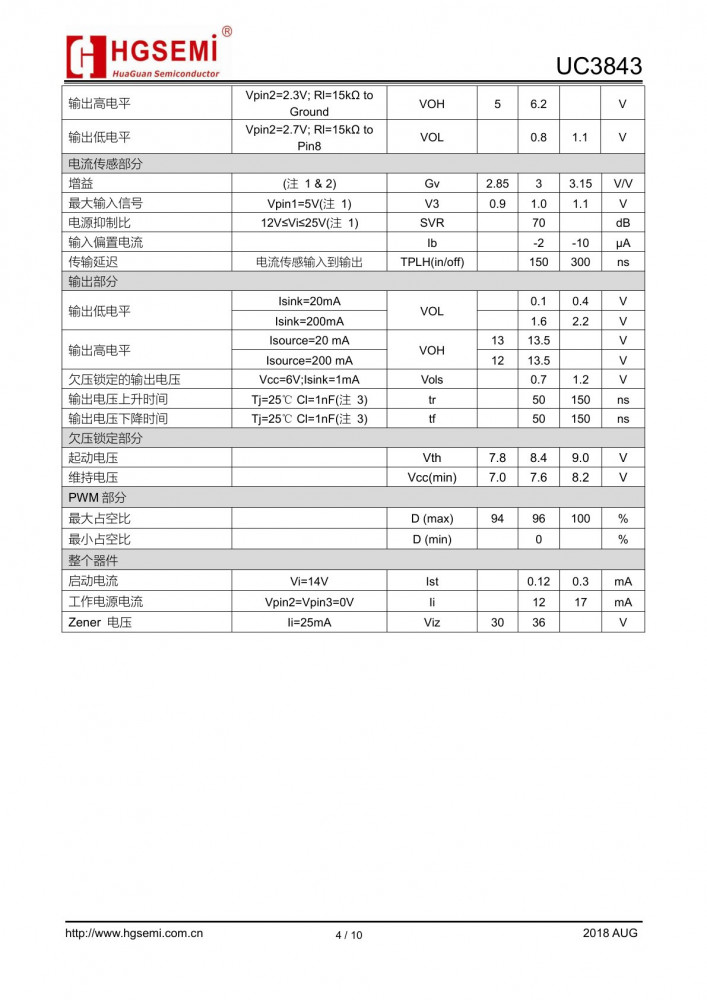 UC3843M/TR datasheet page 4